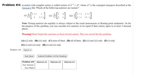 solved lem 4 a matrix with complex entires is called