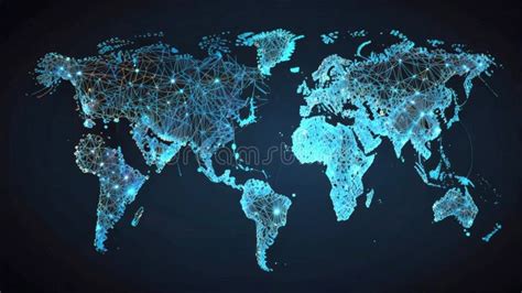 A Futuristic Map Displays A Connected Network Of Glowing Nodes