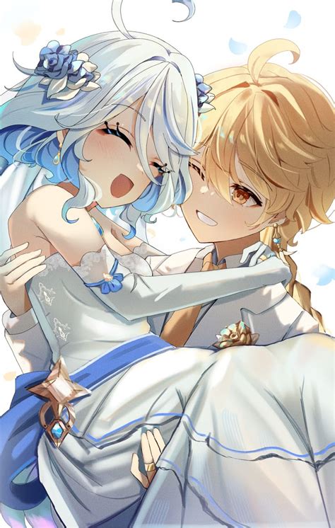 Furina X Aether Fanart Genshin Impact Aether X Navia Furina And