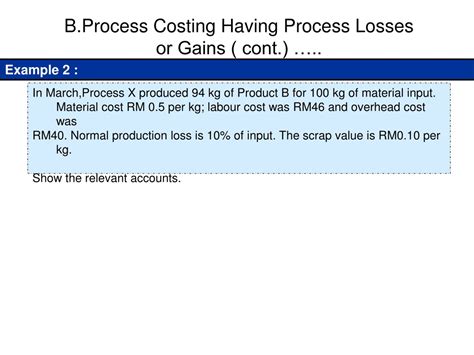 Ppt Process Costing Characteristics Procedures And Examples