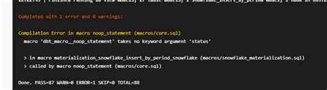 Error In Calling Noop Statement Issue 337 Dbt Labs Dbt Utils GitHub