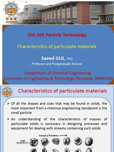 1 Charecteristcs Of Particulate Solids Pdf Physical Sciences Applied And Interdisciplinary