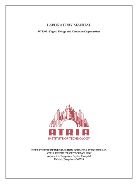 digital design and computer organization bcs302 lab manual pdf