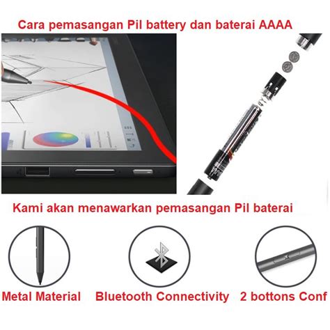 Lenovo Active Stylus Pen 2 Original Free Battery 4096 Tekanan Shopee Indonesia