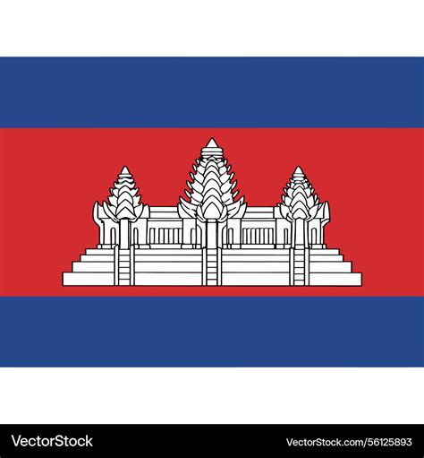 National Flag Of Cambodia With Angkor Wat Vector Image