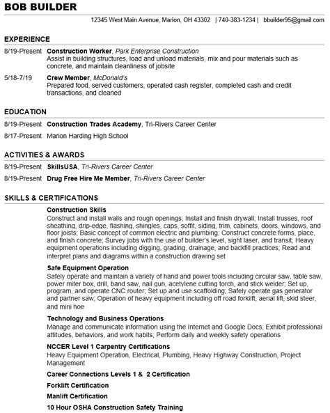 CTA TRCC Resumes References