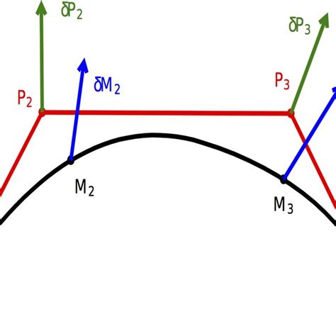 Bézier Curve Deformation The Undeformed Curve Appears At The Bottom