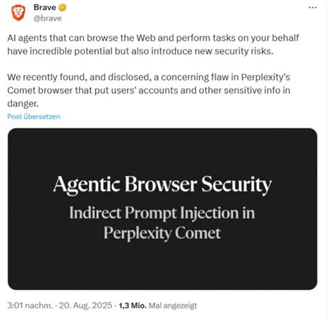 Can Simple Prompt Injection Through Webpage Hijack Perplexity Comet