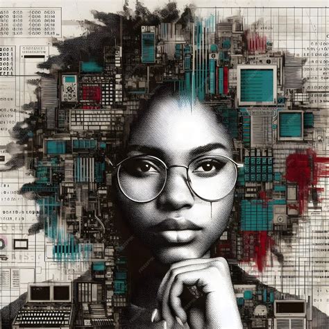 Female African American Computer Programmer Premium Ai Generated Image
