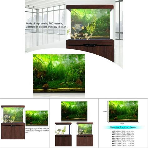 Cartel De Pecera Akozon Water Grass Style Acuario Fondo De Pecera