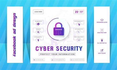 Premium Vector Cyber Security Social Media Ads Design