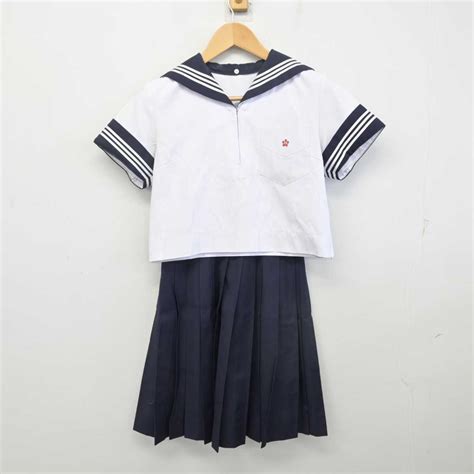 【中古】神奈川県 神奈川学園中学・高等学校 女子制服 2点 セーラー服・スカート Sf072369 中古制服通販パレイド