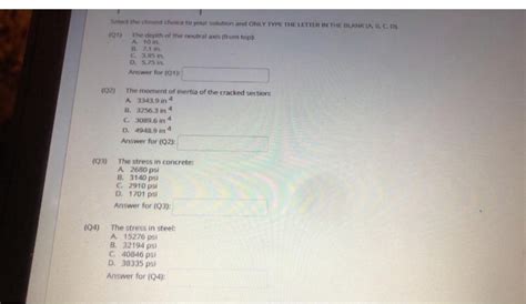 Solved Question For The Rectangular Beam Shown Below And A Chegg