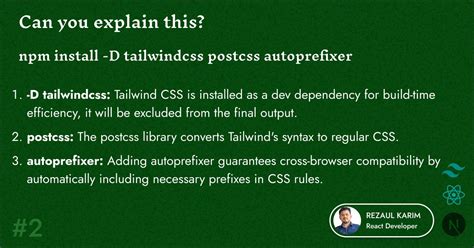 How To Install Tailwindcss Autoprefixer Rezaul Karim Posted On The