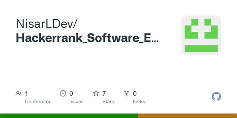 github nisarldev hackerrank software engineer intern role