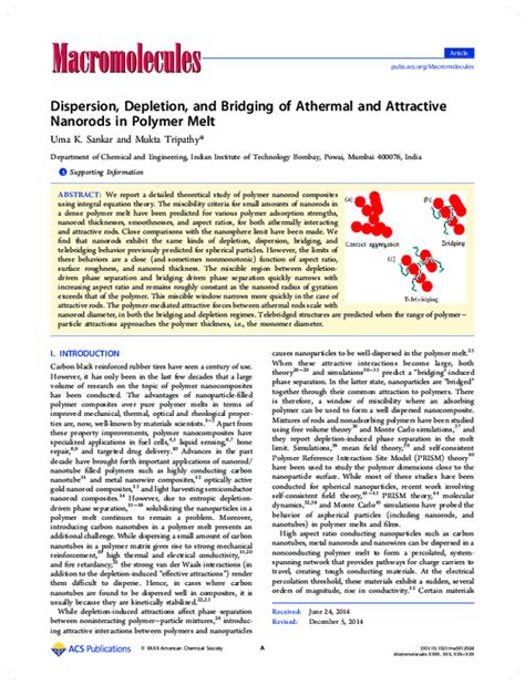 Pdf Dispersion Depletion And Bridging Of Athermal And Attractive Nanorods In Polymer Melt