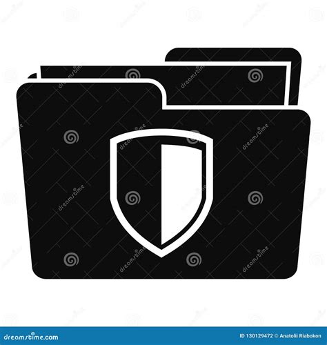 Protected Folder Icon Outline Style Cartoon Vector 150819295