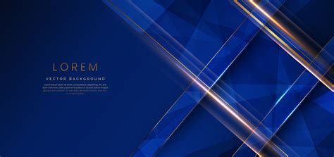 Abstract Luxury Golden Lines Diagonal Overlapping On Dark Blue Background Template Premium