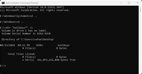 نحوه پیدا کردن و باز کردن فایل ها با CMD کالی بویز