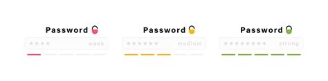 Password Reliability Indicator Password Weak Medium And Strong Authorization Login To Account