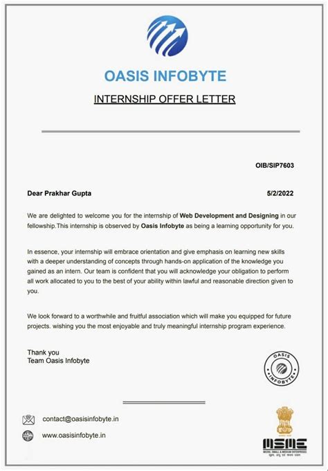 Prakhar Gupta On Linkedin Oasisinfobyte