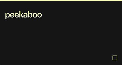 Peekaboo Codesandbox