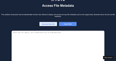 access file metadata headerstep codesandbox