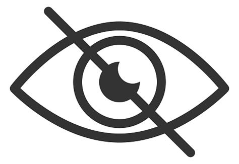 슬래시가 있는 미니멀한 눈 아이콘으로 개인 정보 보호 숨겨진 콘텐츠 또는 시각 장애를 나타냅니다 깔끔하고 현대적인 디자인으로 웹