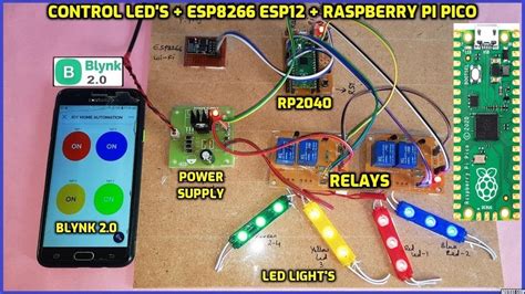 Control Leds💡 Esp8266📶esp12 Raspberry Pi Pico Blynk 20⚡️ Esp