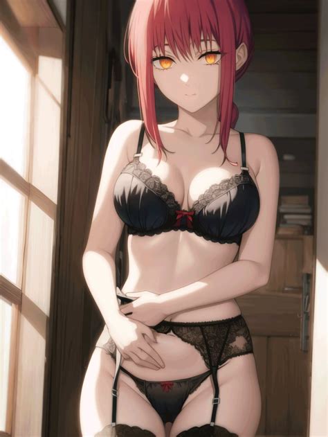 Rule 34 1girls Ai Generated Black Bra Black Panties Black Thighhighs Bra Breasts Chainsaw Man