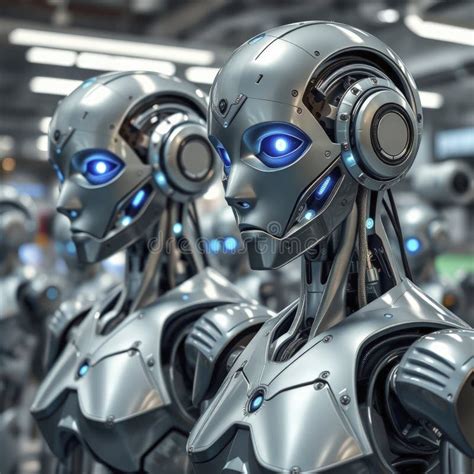 Ai Technology Robots In Cutting Edge Unit Stock Illustration Illustration Of Ideal Tire