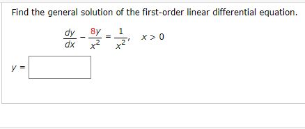 Solved Find the general solution of the first-order linear | Chegg.com