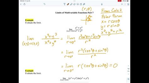 Calculus III - Unit 3 Section 2 - Limits of Multivariable Functions ...