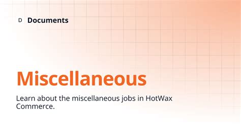 Miscellaneous Retail Operations Documents