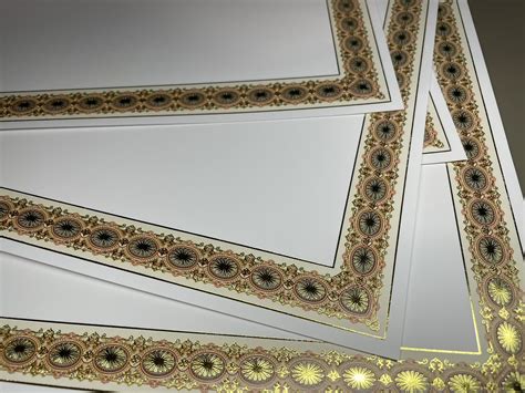 กระดาษทำใบเกียรติบัตร ขนาด A4 ขอบ ปั้มทอง แพ็ค10 แผ่น แพ็ค 50แผ่น Shopee Thailand