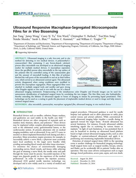 Pdf Ultrasound Responsive Macrophase Segregated Microcomposite Films
