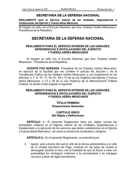 Reglamento Del Servicio Interior Militar Pdf Militar Oficial