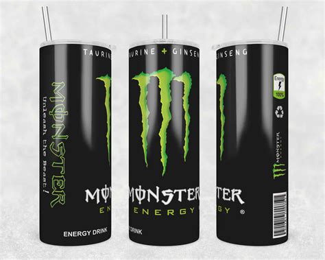 Monster Energy Tumbler Wrap 20oz Skinny Tumbler Designs En Inspire