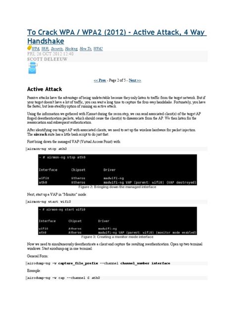 To Crack Wpa Wpa2 2012 Active Attack 4 Way Handshake Pdf Computer Mediated