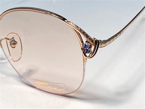 Ultra Rare 1970s Tura 145 Half Frame Blue Rhinestones Rx Demo Lenses