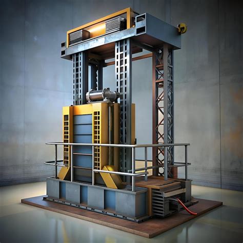 industrial elevator platform in a factory setting premium ai