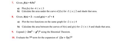 solved 7 given f x 0 5x a plot f x for 4