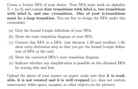 solved create a 3 state nfa of your choice your nfa must