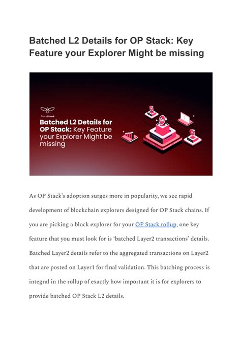 Ppt Batched L2 Details For Op Stack Key Feature Your Explorer Might