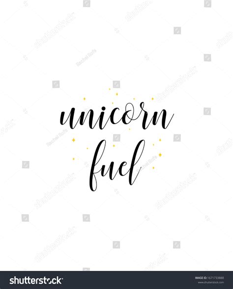 Unicorn Fuel Phrase Cursive Font Stock Illustration 1671733888