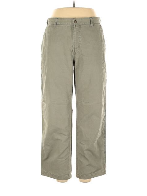 Columbia 100 Cotton Solid Green Khakis Size 14 56 Off Thredup