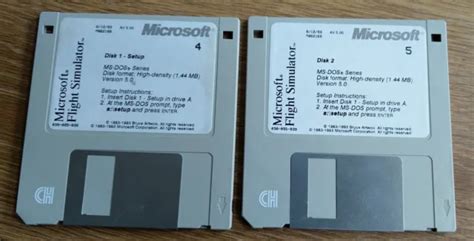 Microsoft Flight Simulator 5 0 For Dos 3 5 Disks Only £0 99 Picclick Uk