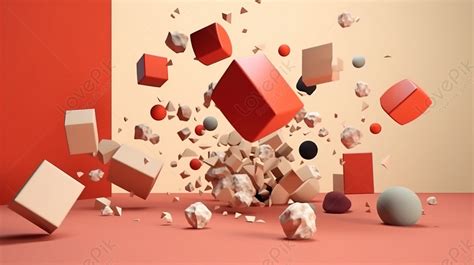 떨어지는 기하학적 기본 모양 3d 그림을 갖춘 미니멀리스트 추상 배경 기본 배경 리스 배경 미니멀 배경 이미지 Hd 기본