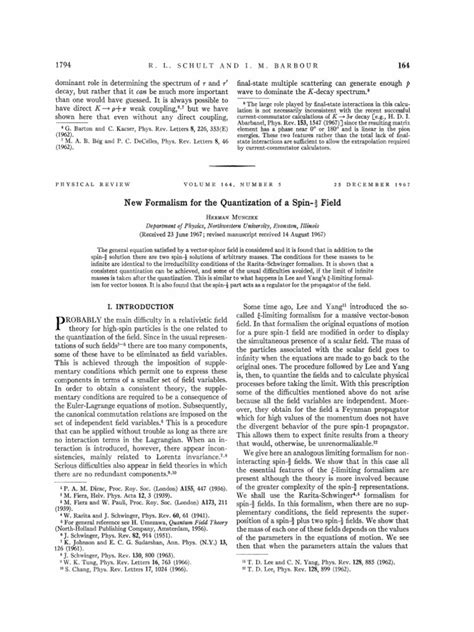 New Formalism For The Quantization Of A Spin 3 2 Field Pdf