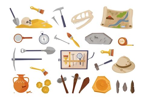 Premium Vector Archaeological Inventory And Ancient Finds Set Pick